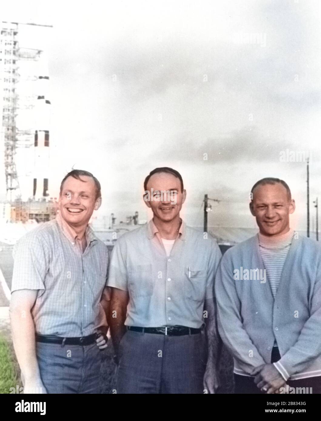 NASA's Apollo 11 flight crew, Neil A. Armstrong, Michael Collins, and ...