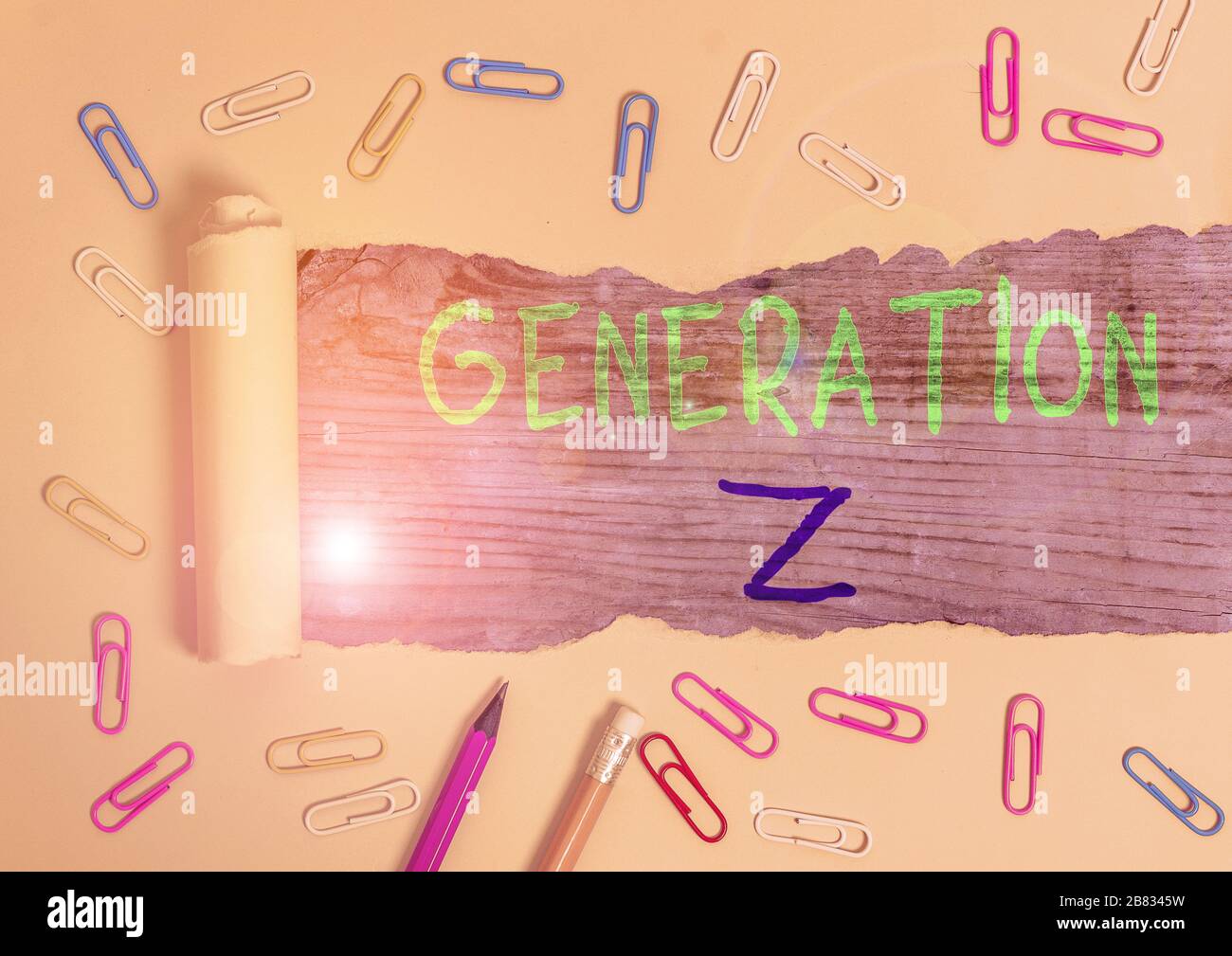 Writing note showing Generation Z. Business concept for name for the ...