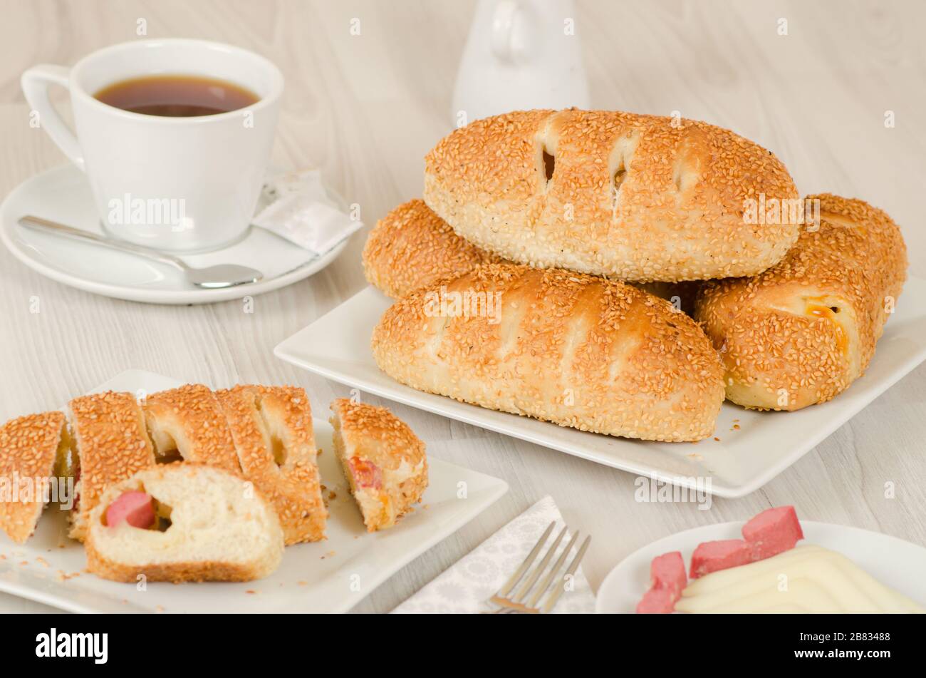 Turkish pastry from turkish cuisine (acma, Pogaca, Simit Stock Photo ...