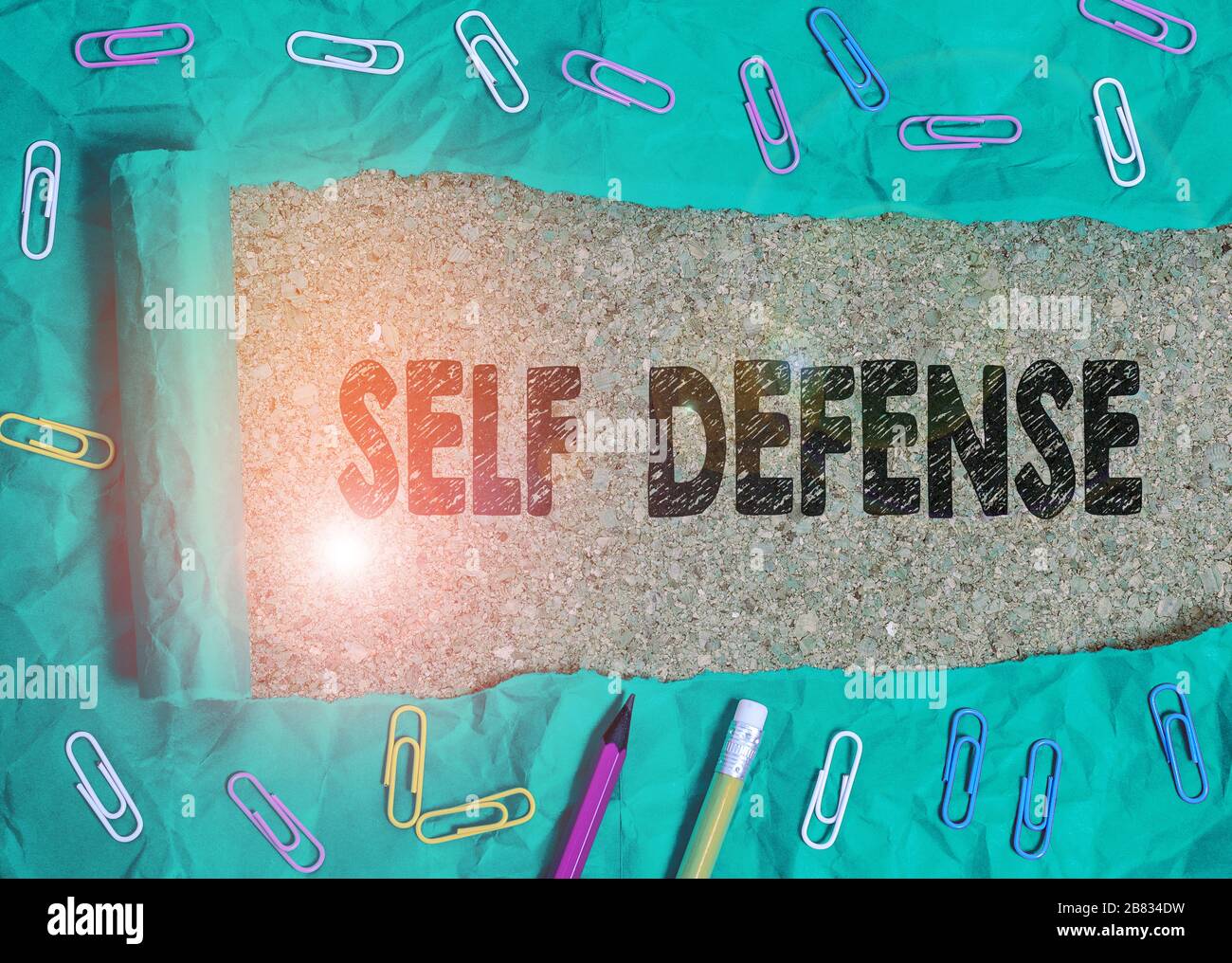 Conceptual hand writing showing Self Defense. Concept meaning the act ...