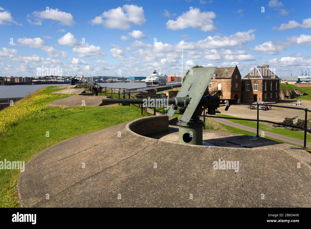 Artillery in Tilbury Fort, Port of Tilbury, Essex, England, United ...
