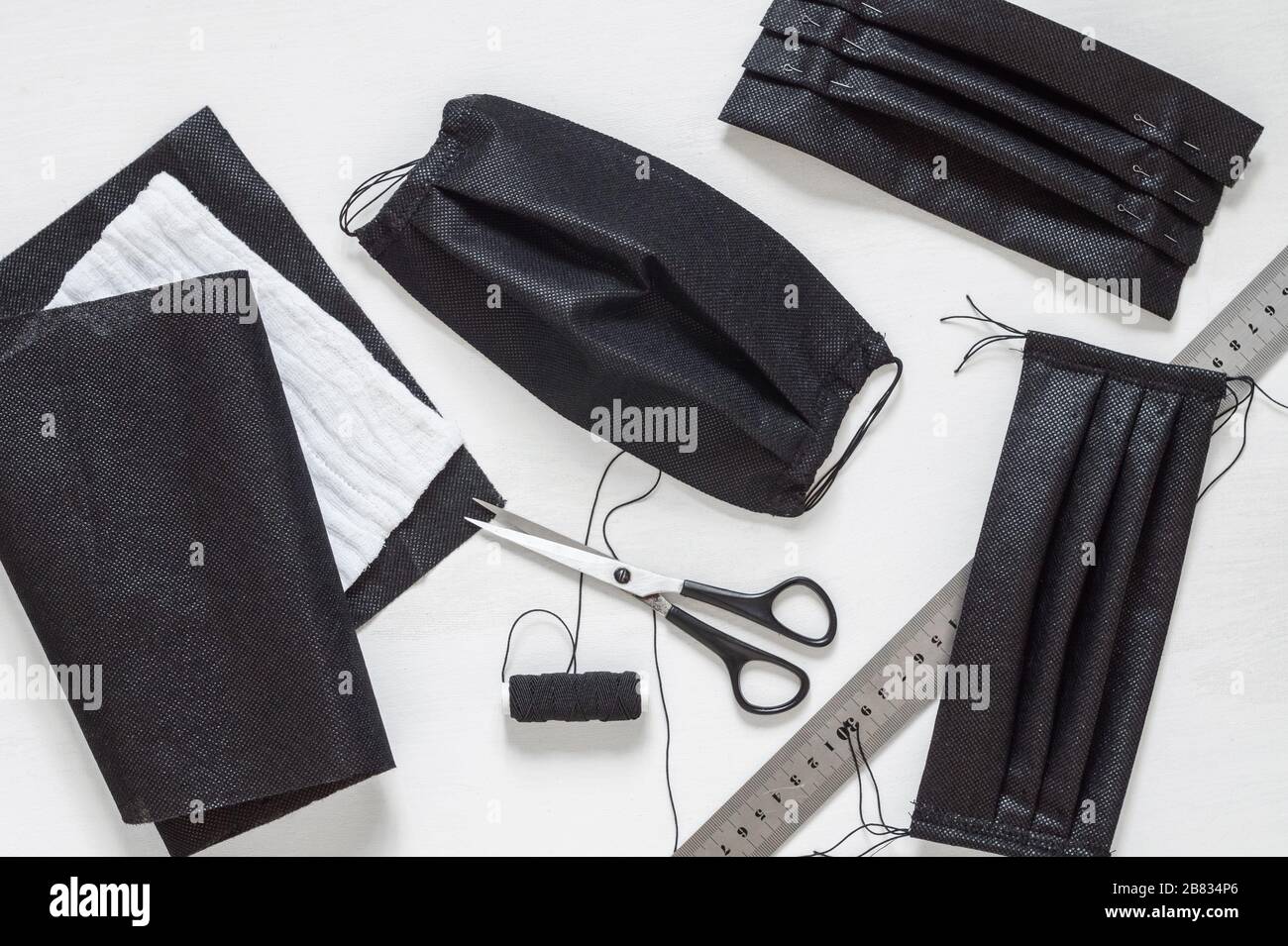 Antivirus protection. Sewing protective masks with his own hands made ...