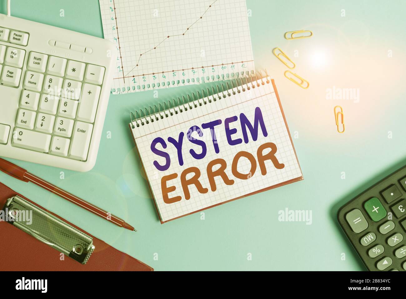 Writing note showing System Error. Business concept for instruction ...