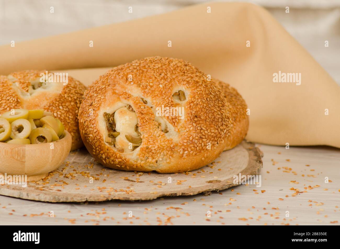 Turkish pastry from turkish cuisine (acma, Pogaca, Simit Stock Photo ...