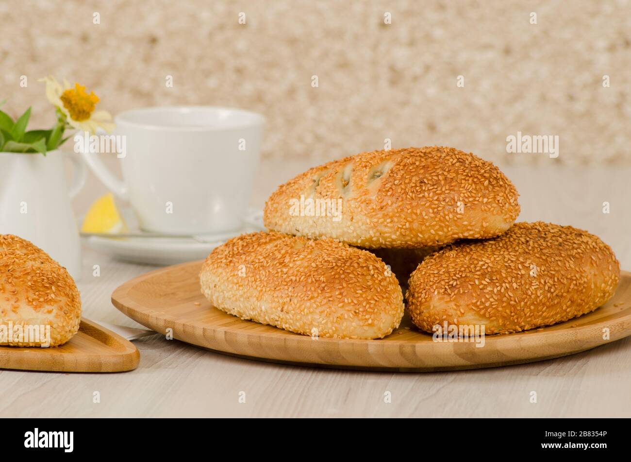 Turkish pastry from turkish cuisine (acma, Pogaca, Simit Stock Photo ...