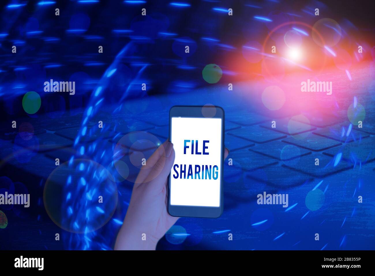 Handwriting text writing File Sharing. Conceptual photo transmit files ...