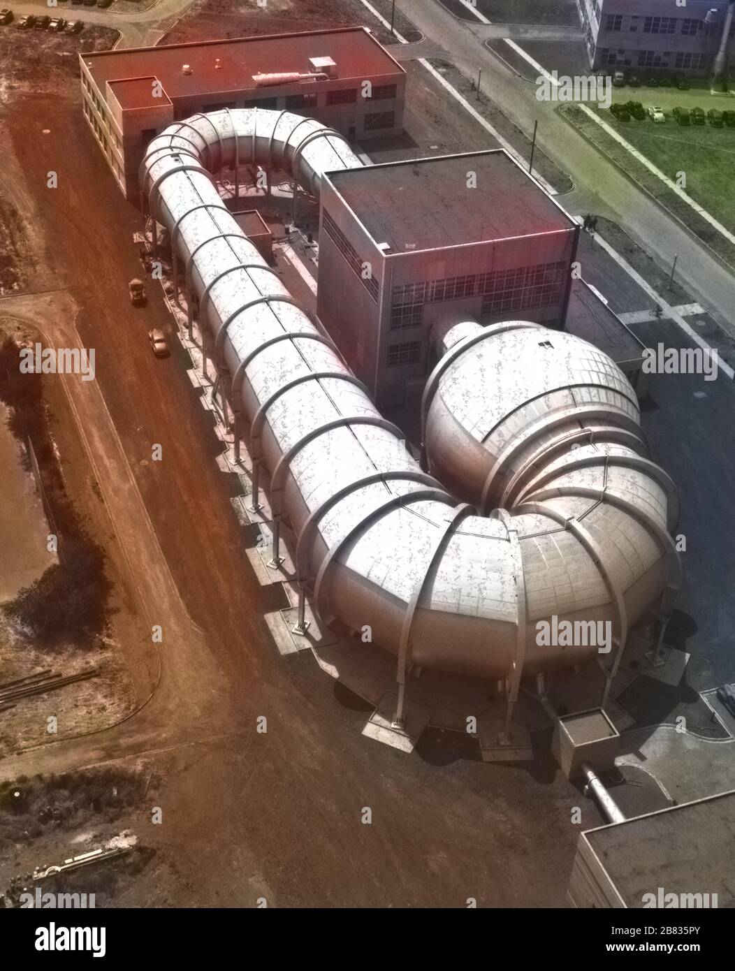 Aerial view of the 12-Foot Pressure Wind Tunnel at Ames Research Center ...