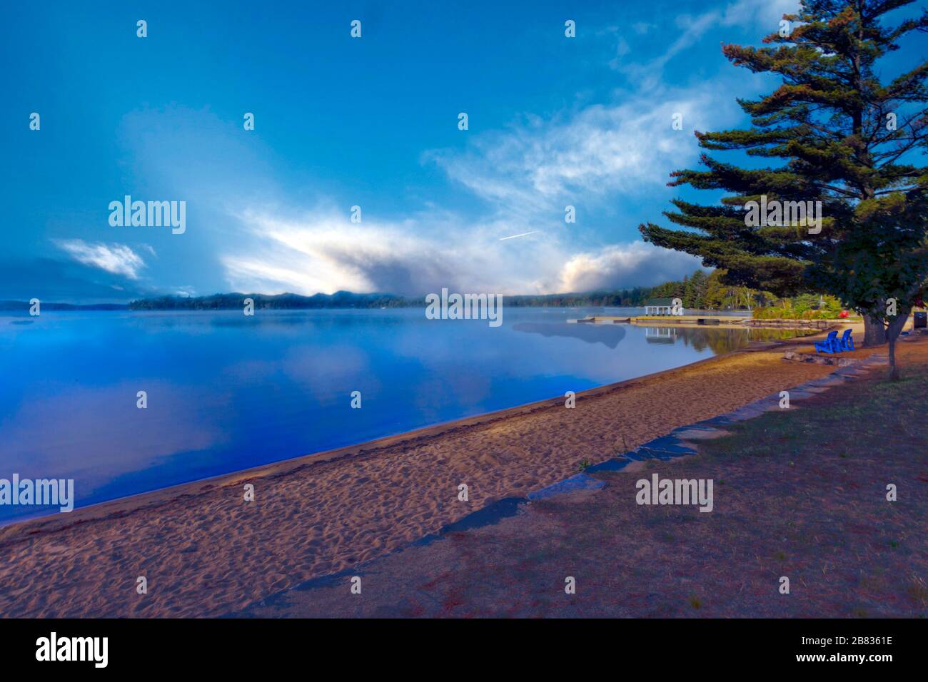 Sandy Beach at Dwight at Lake of Bays in Ontario, Canada, North America ...