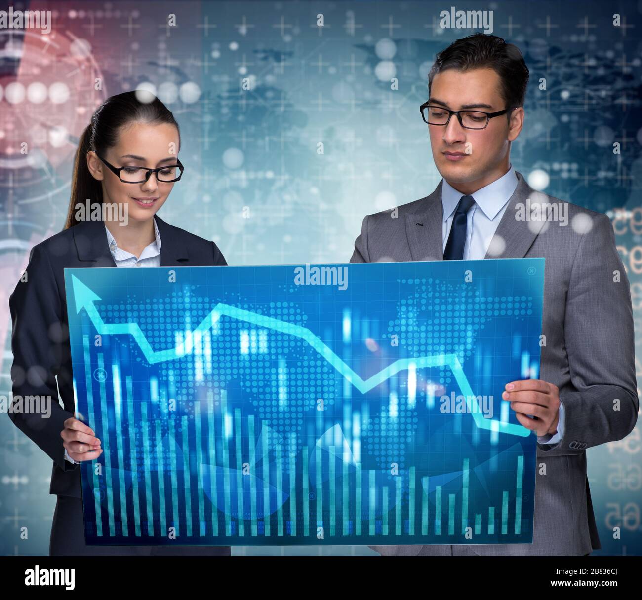 The business people discussing stock chart trends Stock Photo - Alamy