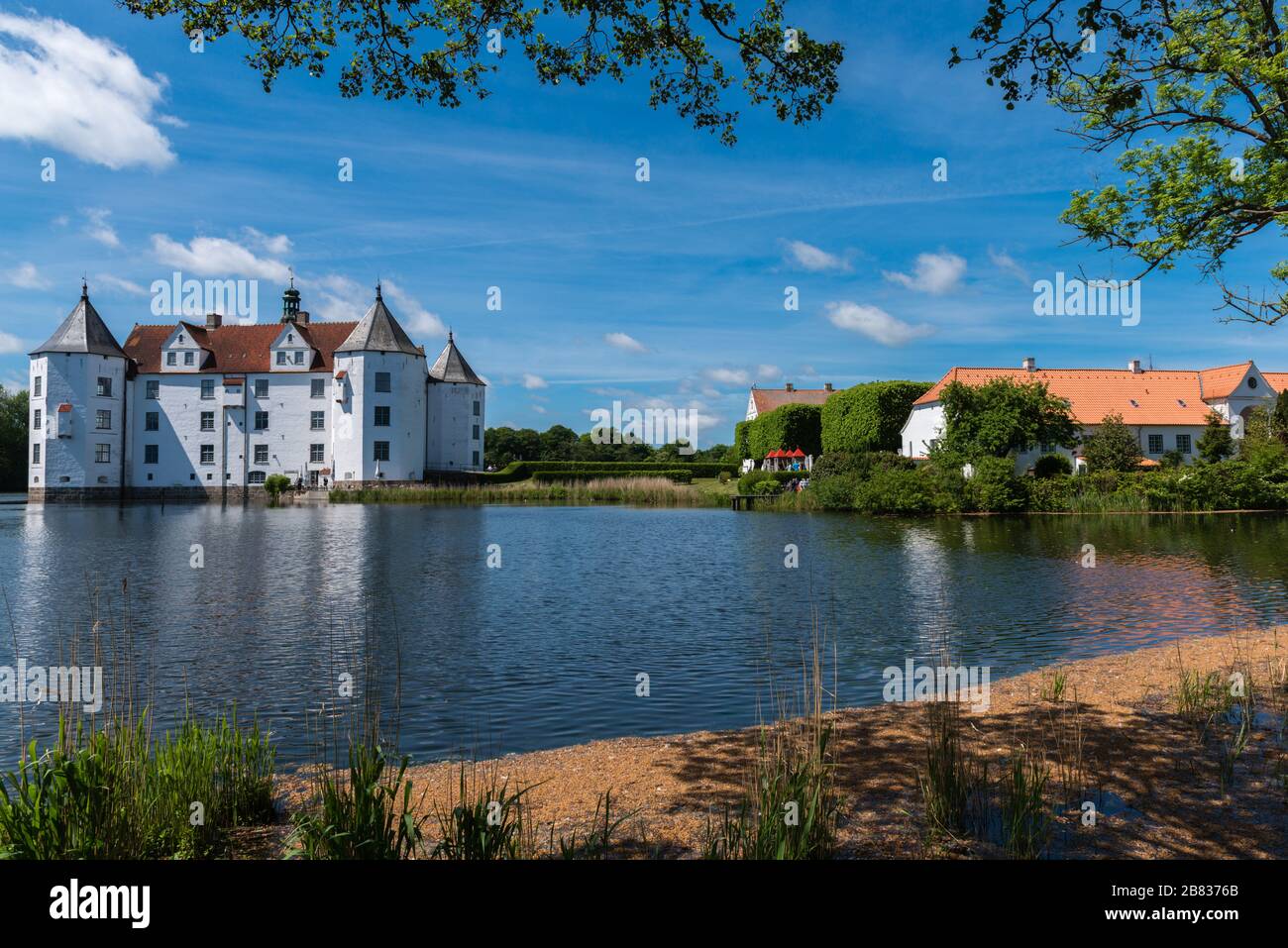 Moated Castle Glückburg, Glücksburg, 16th century Renaissance building ...