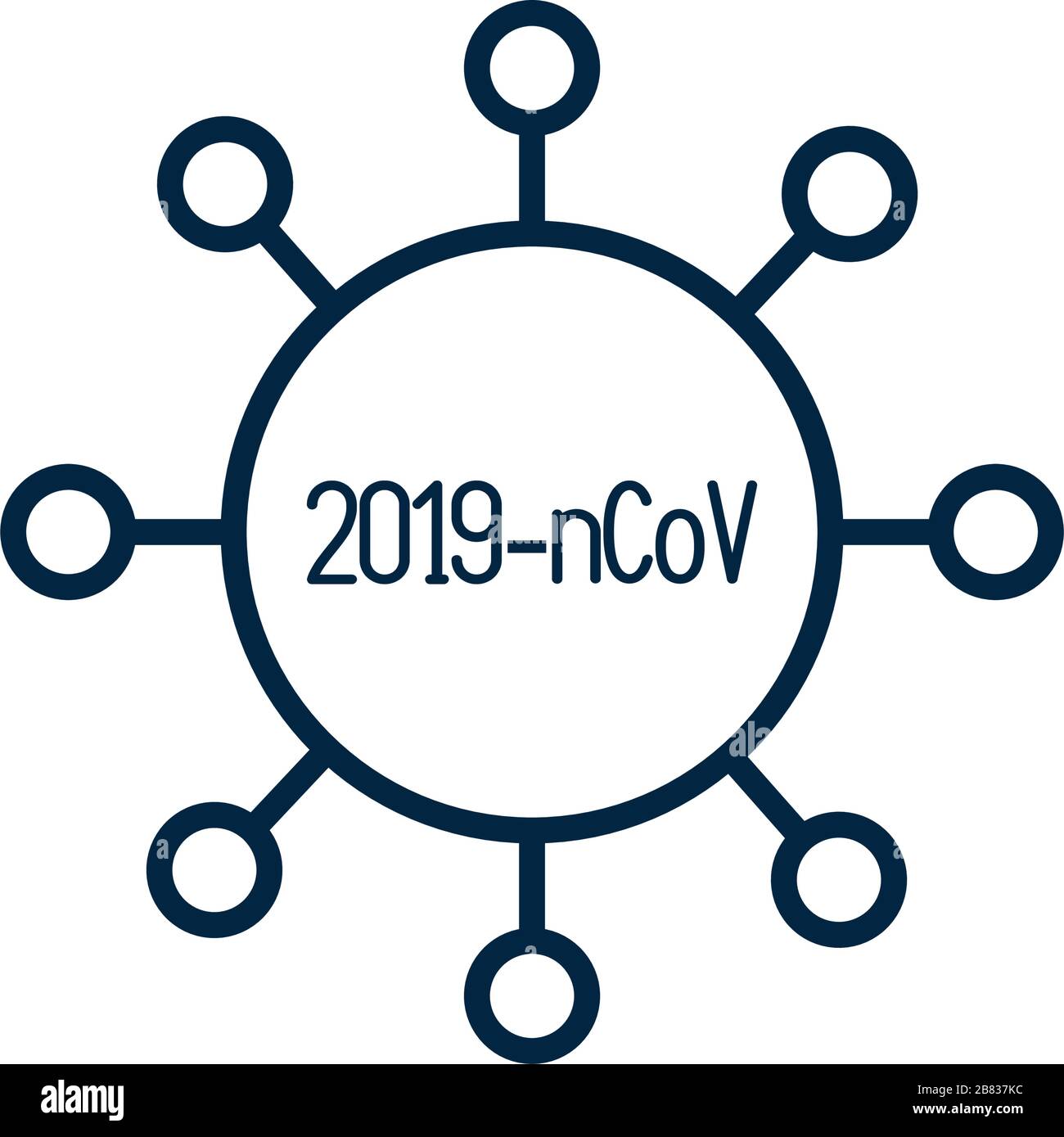covid 19 virus symbol icon over white background, line style, vector ...