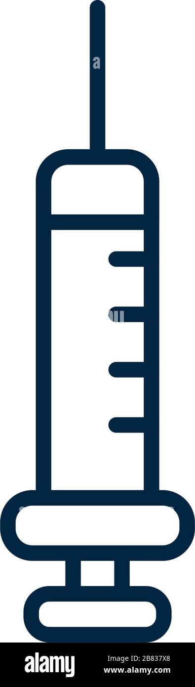 injection icon over white background, line style, vector illustration ...