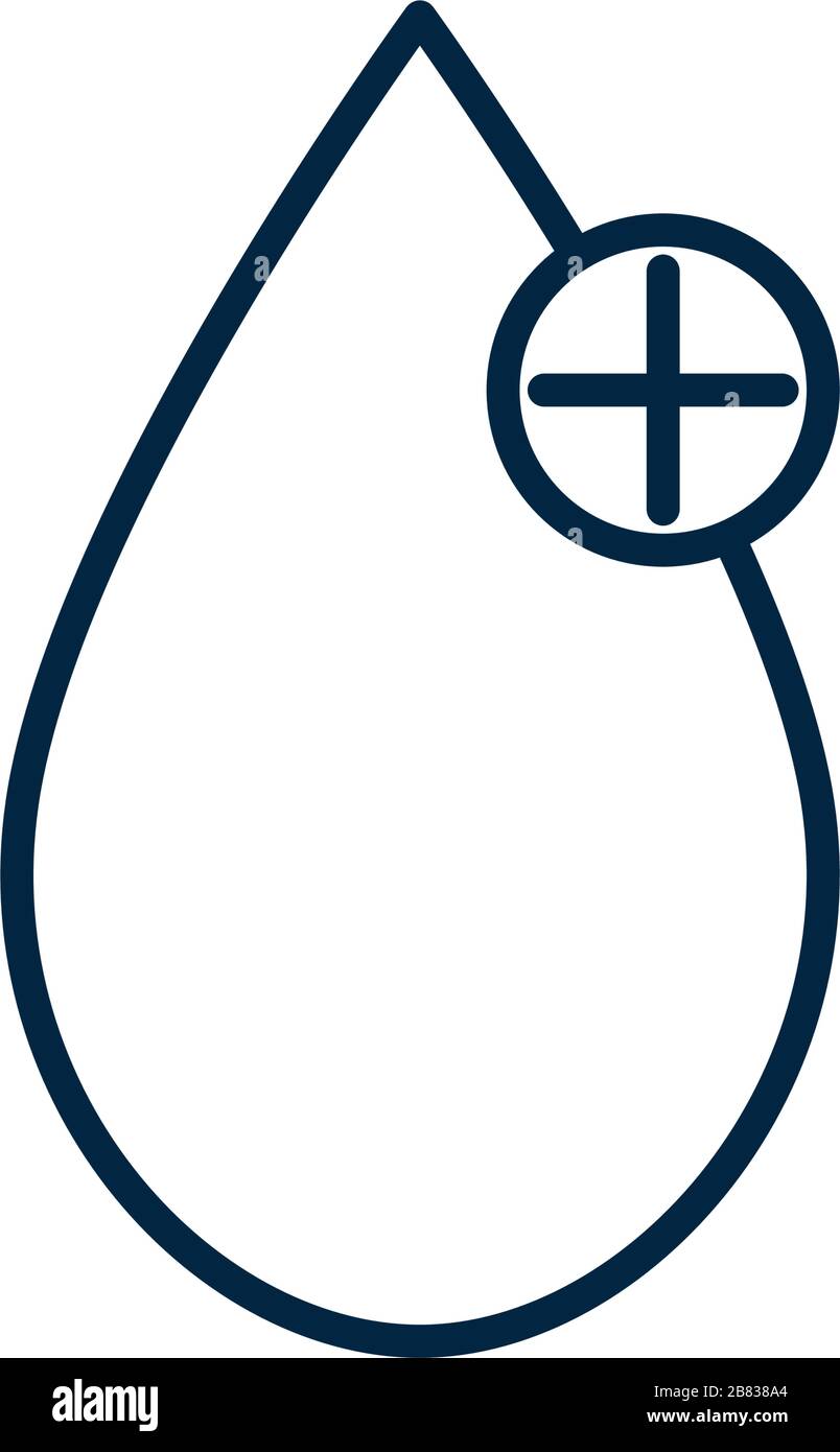 water drop and medical pill icon over white background, line style ...