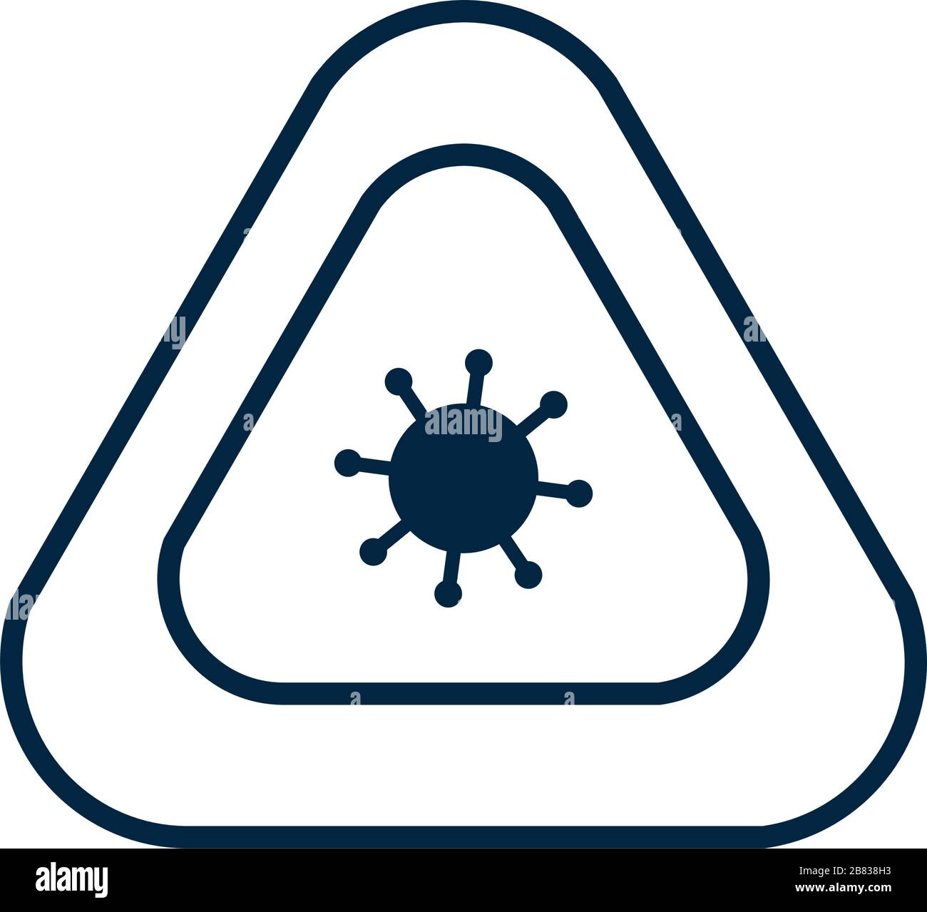 covid 19 concept of virus sign icon over white background, line style ...