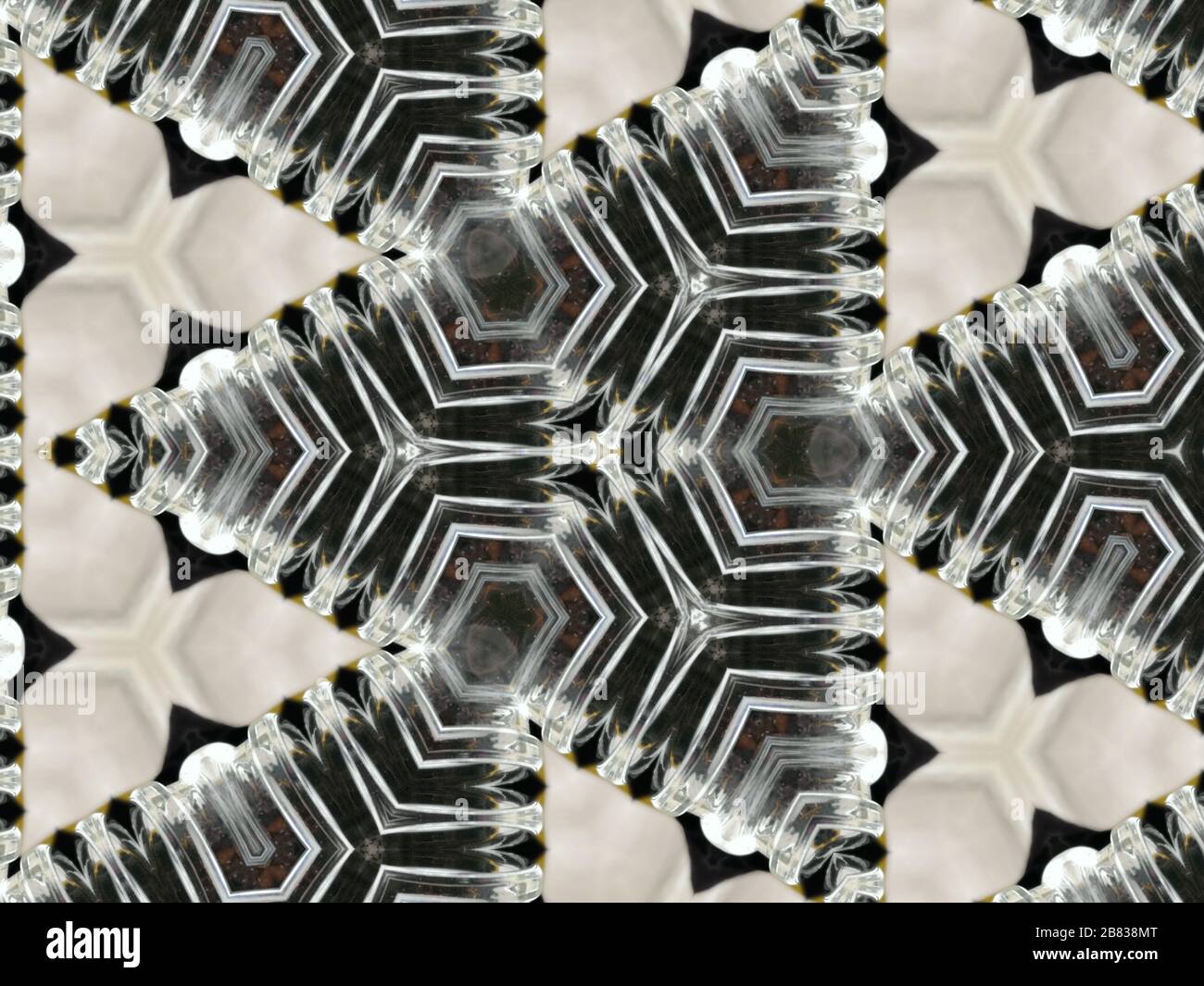 Kaleidoscope Glossy Zebra Triangle Pattern Stock Photo - Alamy