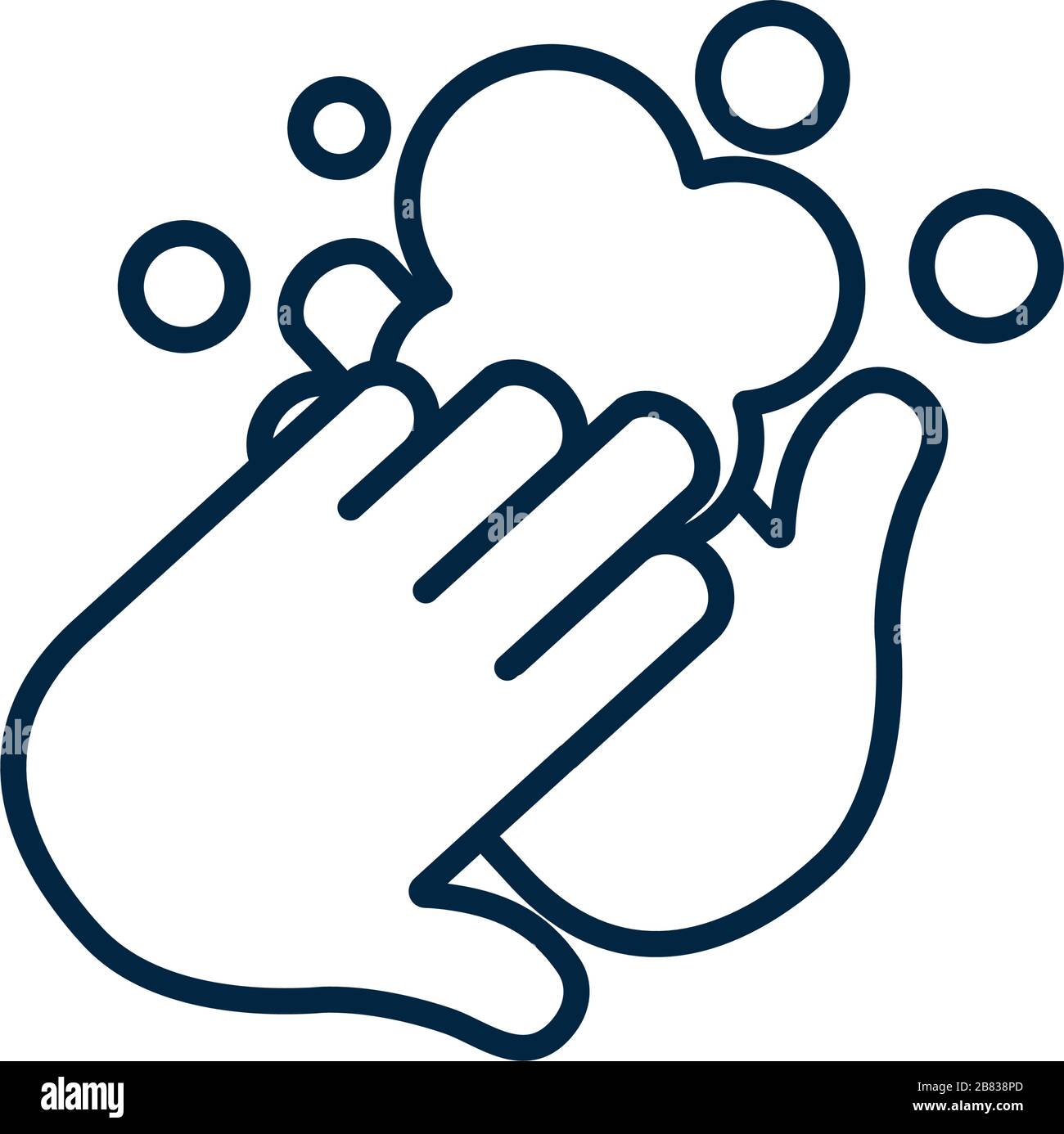 handwashing symbol icon over white background, line style, vector ...