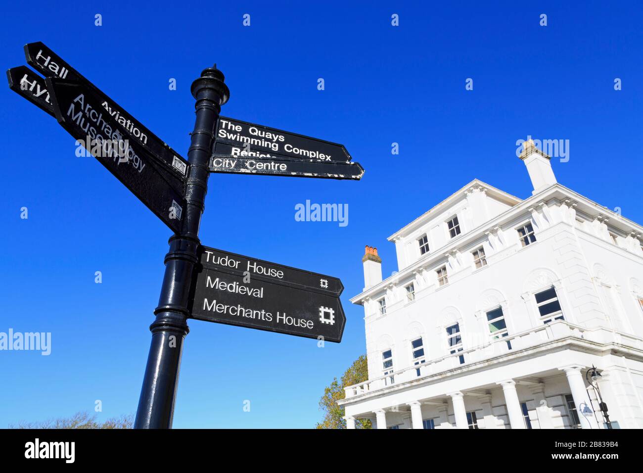 Road signs on Town Quay Road,Southampton,Hampshire County,England ...