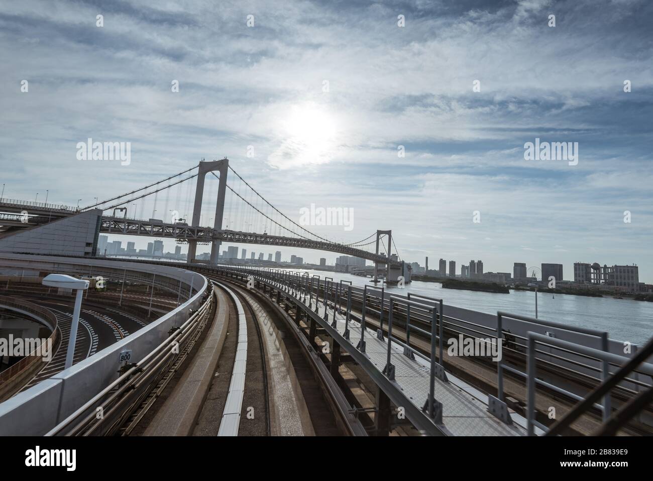 Rainbow bridge and elevated monorail road in Tokyo Stock Photo - Alamy