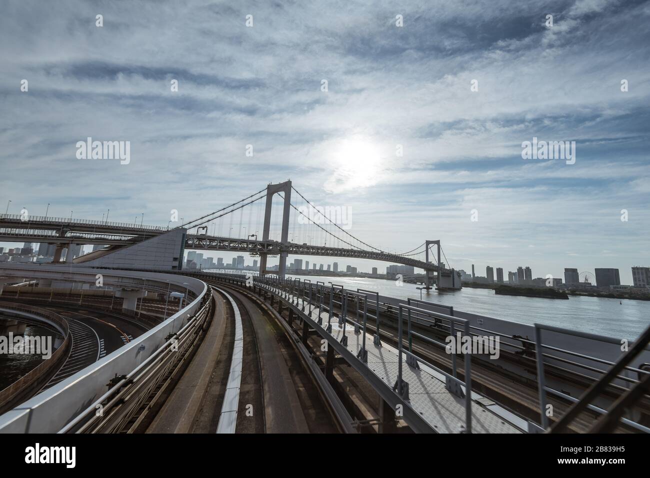 Rainbow bridge and elevated monorail road in Tokyo Stock Photo - Alamy