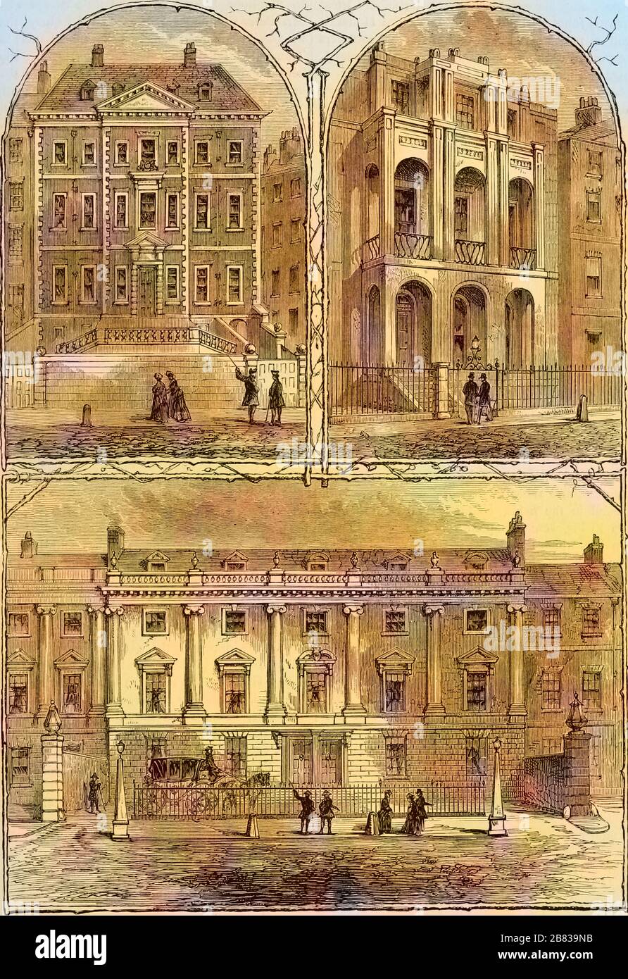 Engravings of the Newcastle House, Sir John Soane's house, and Duke of ...