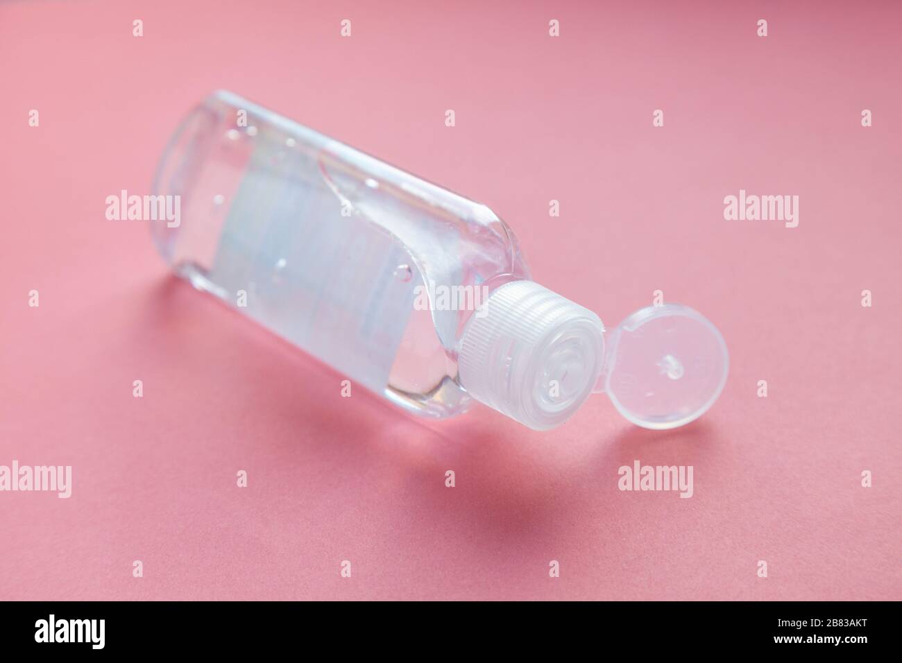A transparent bottle of Alcohol-Based Hand Sanitizer Stock Photo - Alamy
