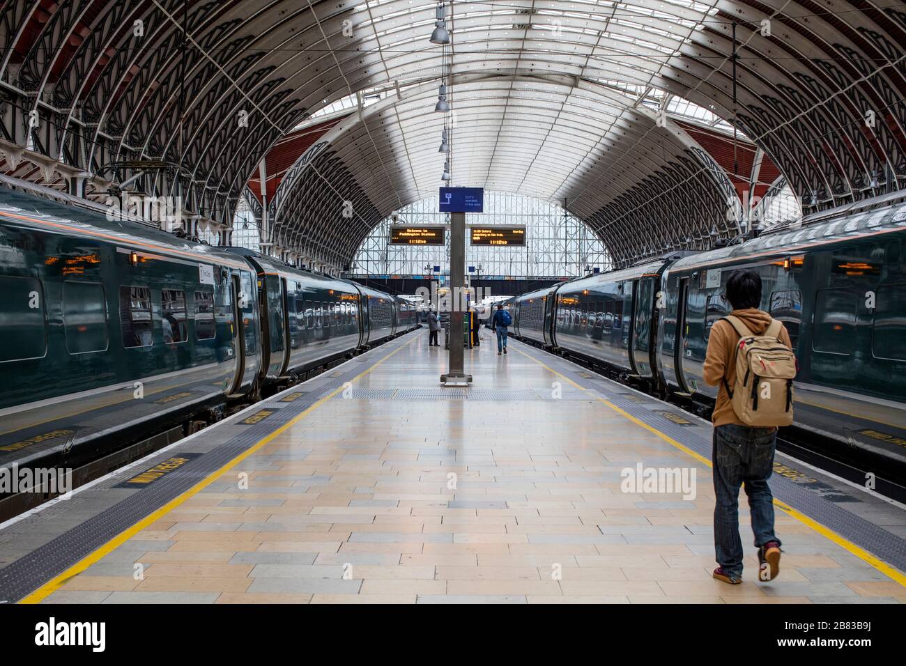 GWR (Great Western Railway) trains at Paddington Station, a railway ...