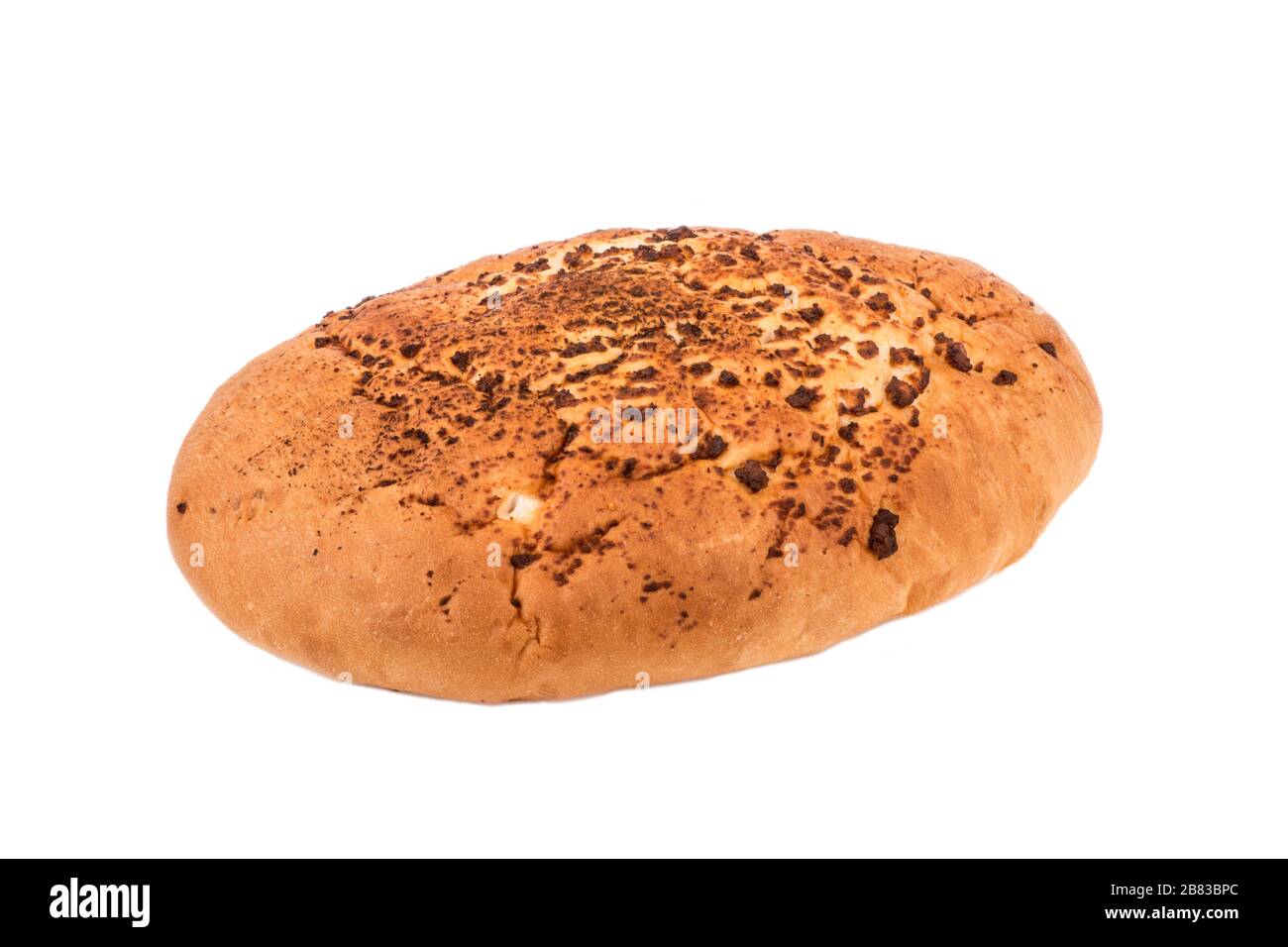 flat loaf isolated on a white background Stock Photo - Alamy