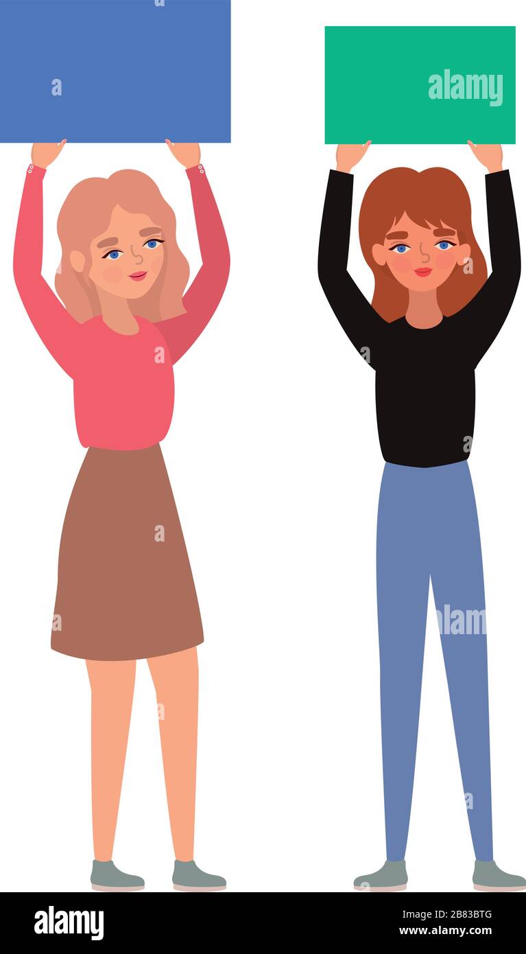 Women with banners vector design Stock Vector Image & Art - Alamy