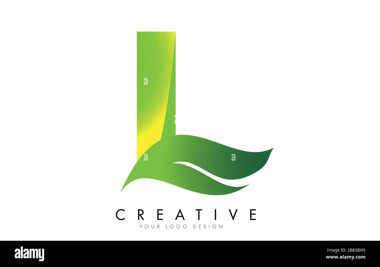 Letter L with eco leaf concept design vector illustration Stock Vector ...