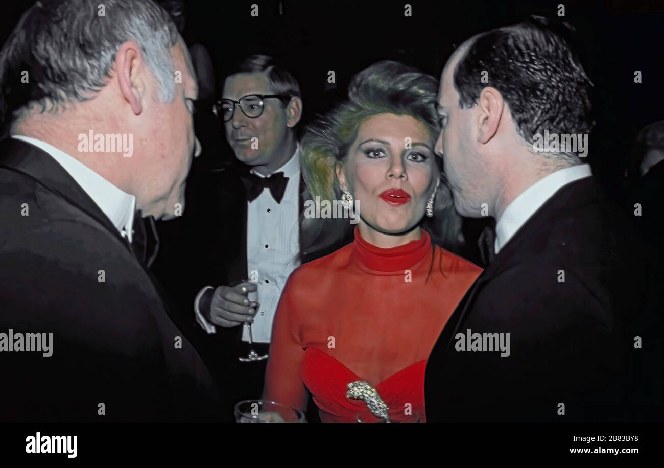 Washington DC. USA, 1989 Georgette Mosbacher (in red dress) at black ...