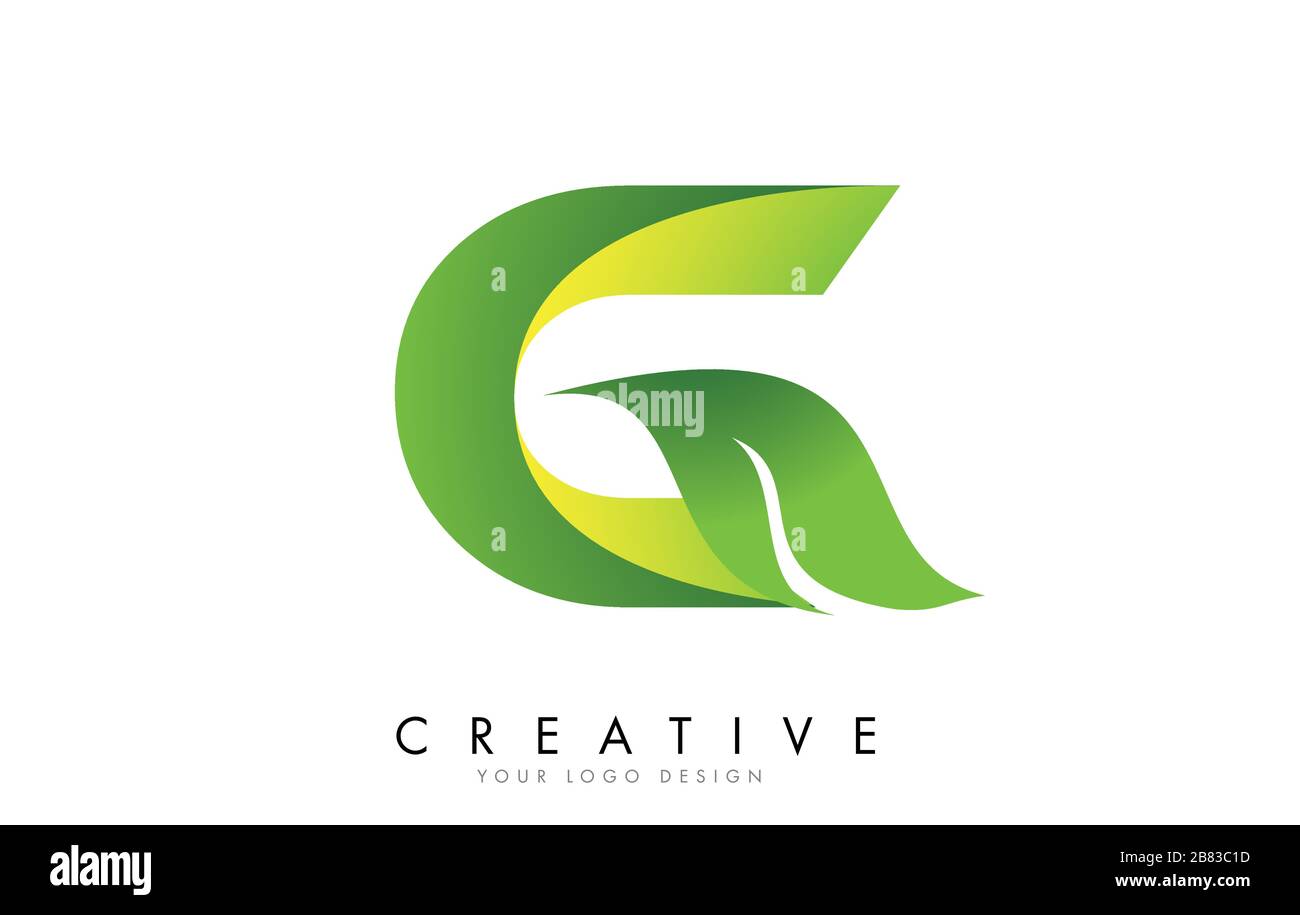 Letter G with eco leaf concept design vector illustration Stock Vector ...