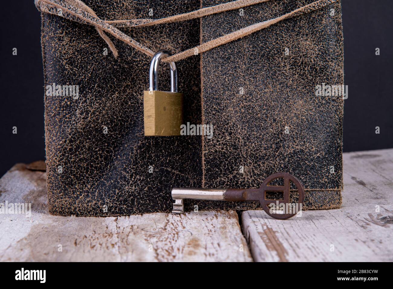 Diary in leather binding completed Stock Photo - Alamy