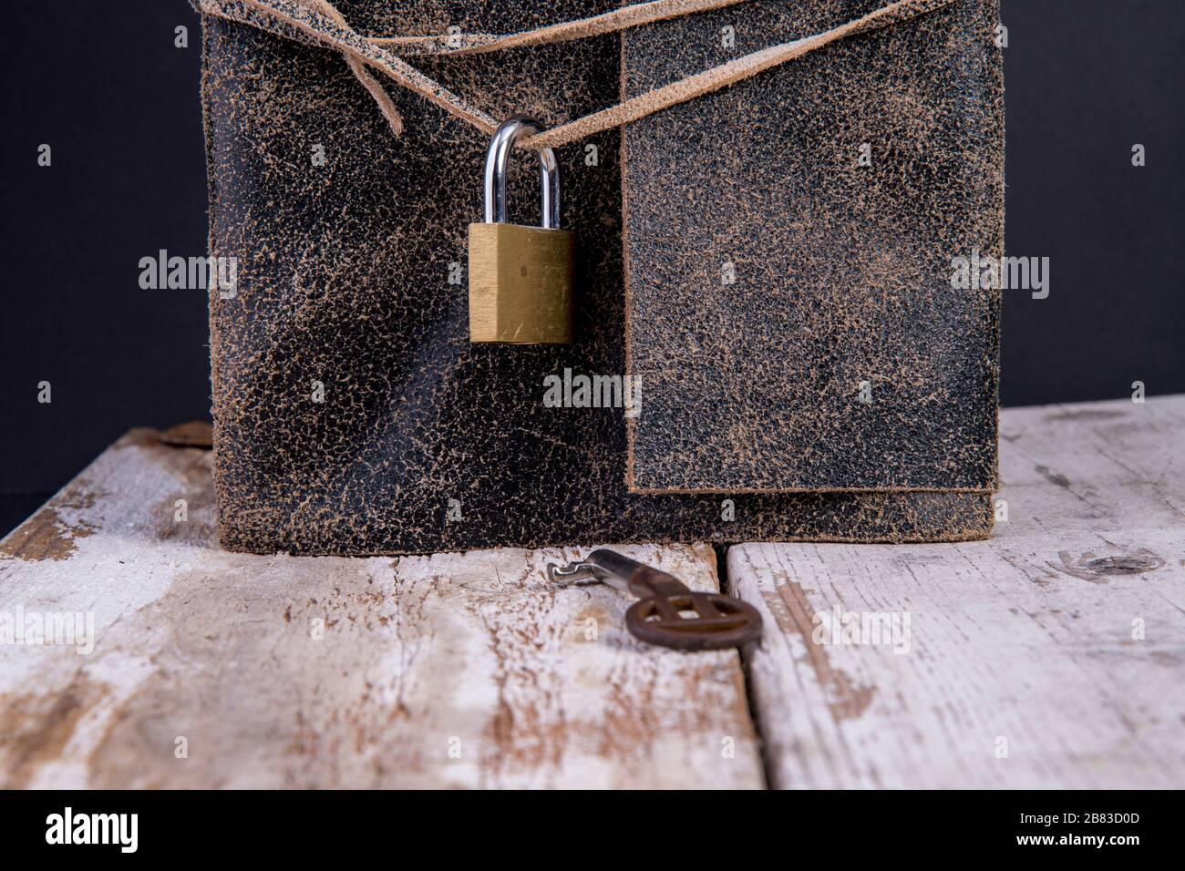 Diary in leather binding completed Stock Photo - Alamy