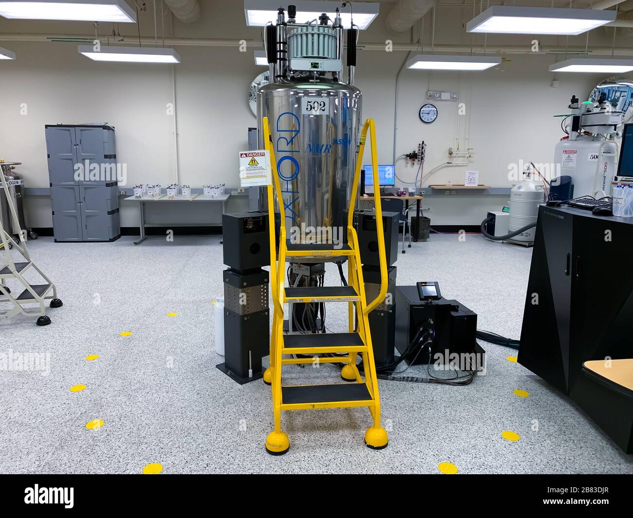 Cambridge MA USA - 3/16/2020 - NMR machine with 500 MHz, NMR is Nuclear ...