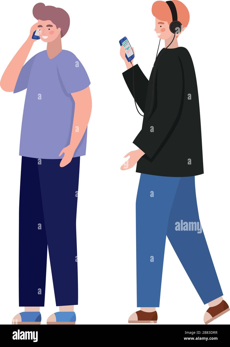 Boys with smartphones vector design Stock Vector Image & Art - Alamy