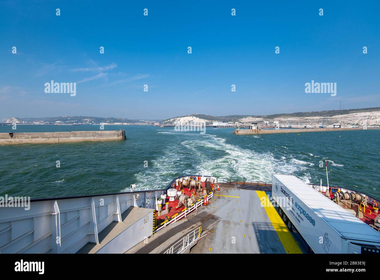 Ferry leaving Dover Eastern Docks en route to Dunkerque, France Stock ...