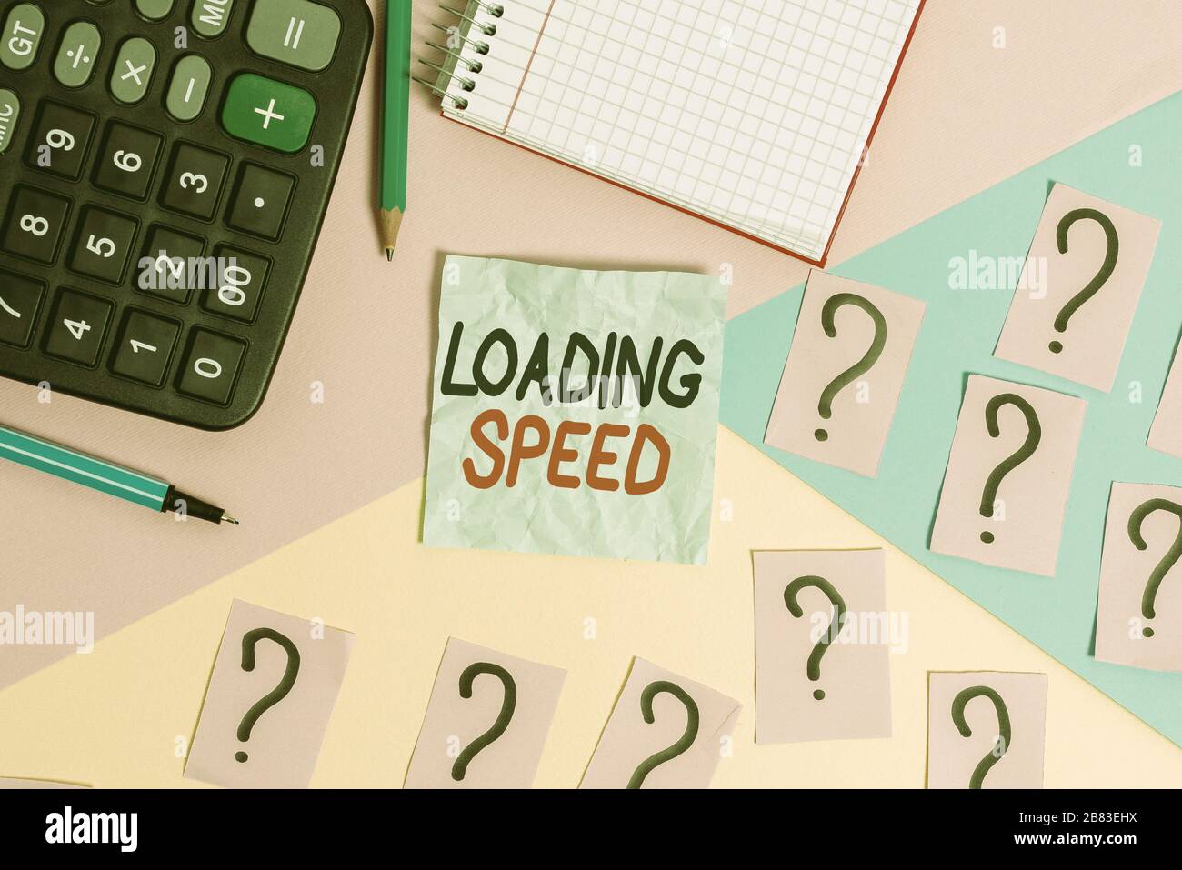 Writing note showing Loading Speed. Business concept for time takes to ...
