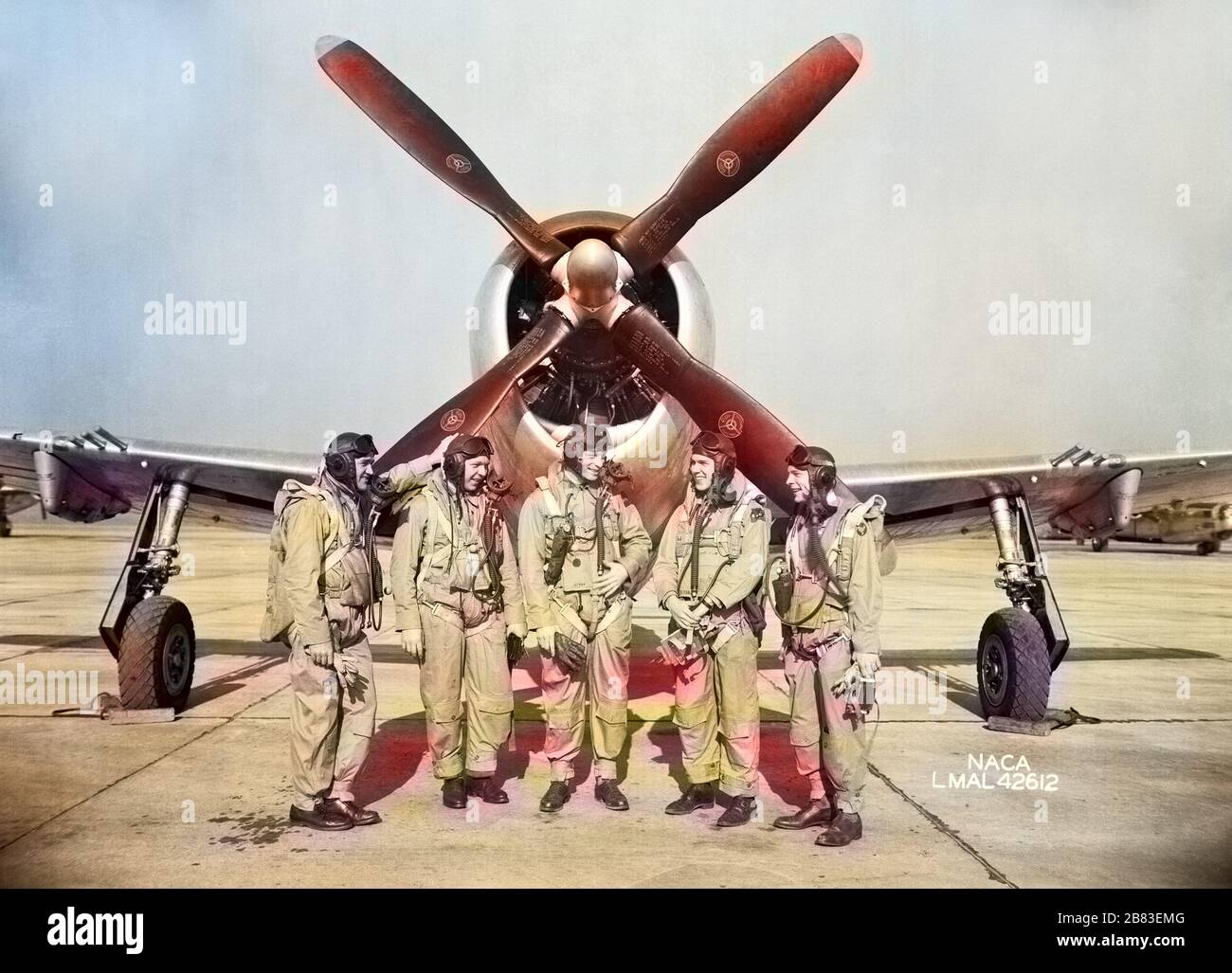Photograph of a group of research pilots (from left) Mel Gough, Herb ...