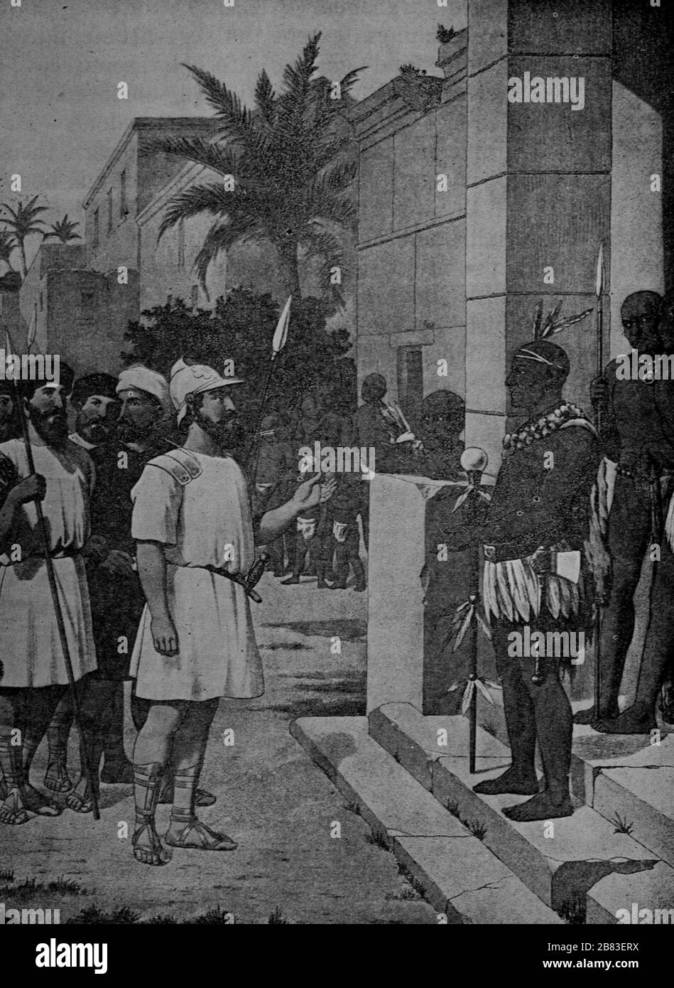 Illustration from the Book of Mormon depicting Zeniff enacting a treaty ...