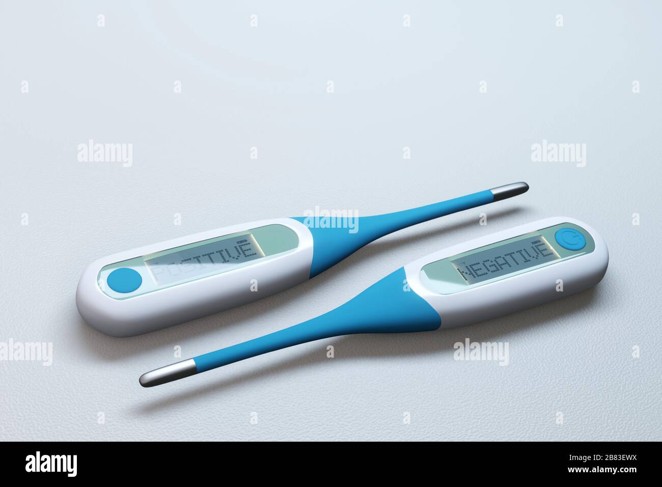 Digital thermometers reading back positive and negative results on a ...