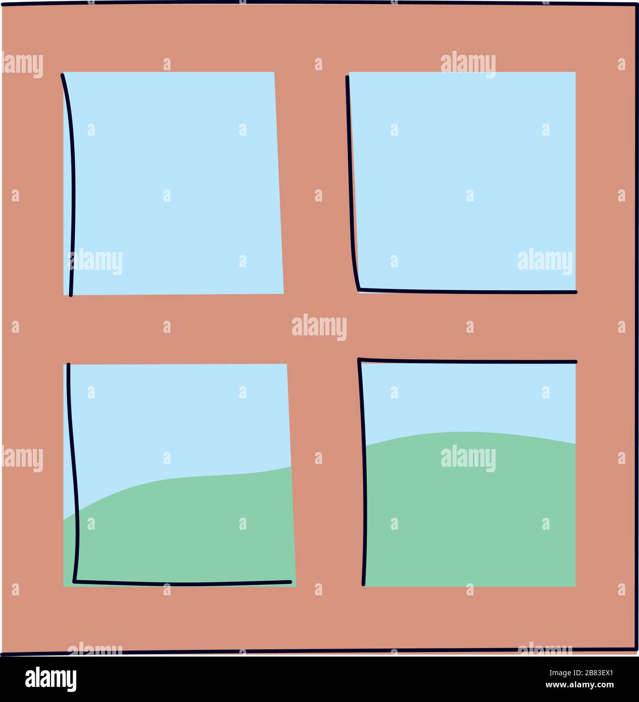 Looking into office window Stock Vector Images - Alamy