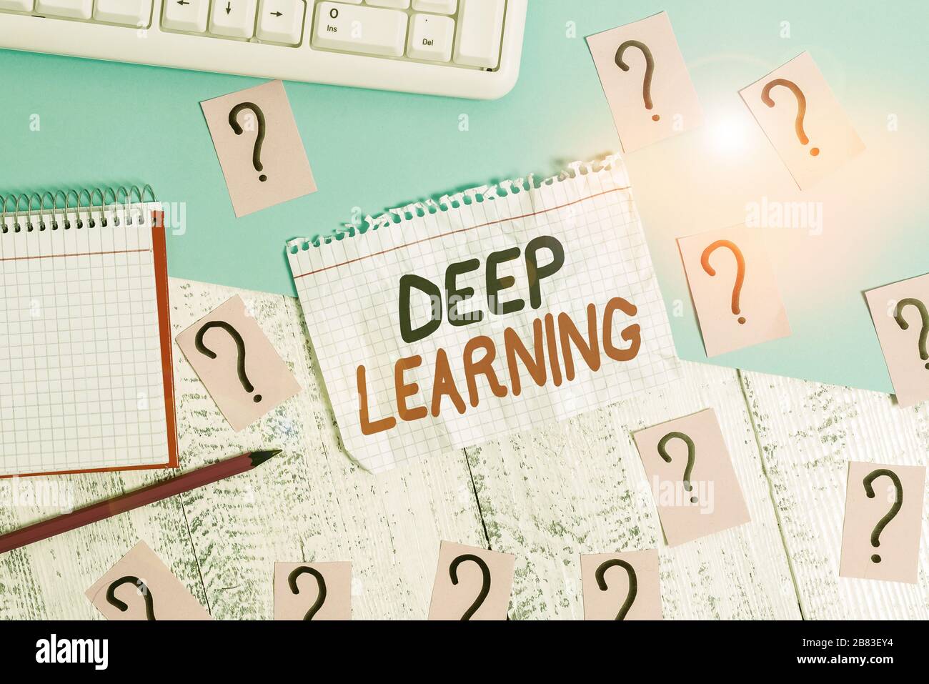 Conceptual hand writing showing Deep Learning. Concept meaning the collection of algorithms used ...