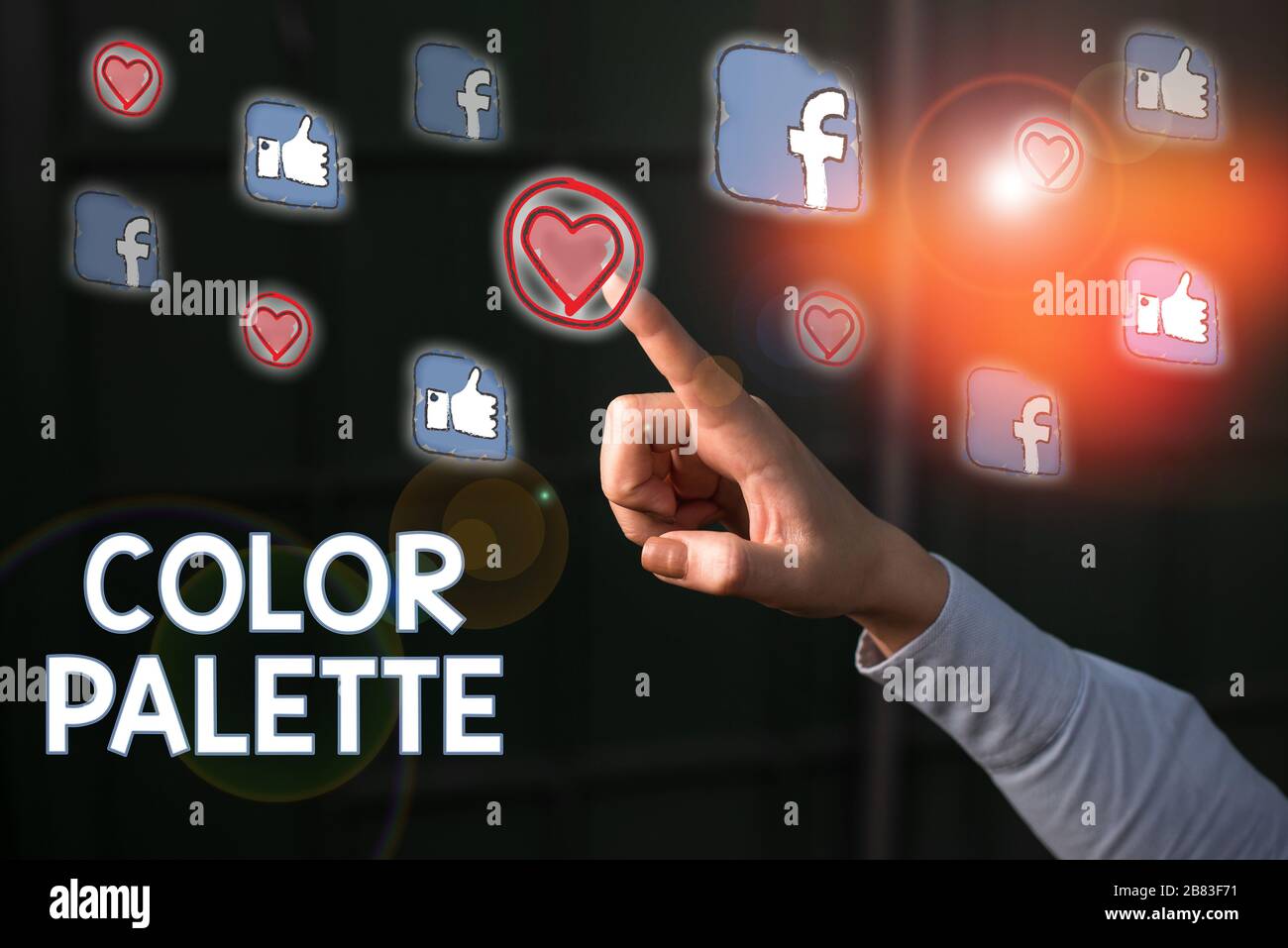 Conceptual hand writing showing Color Palette. Concept meaning full ...