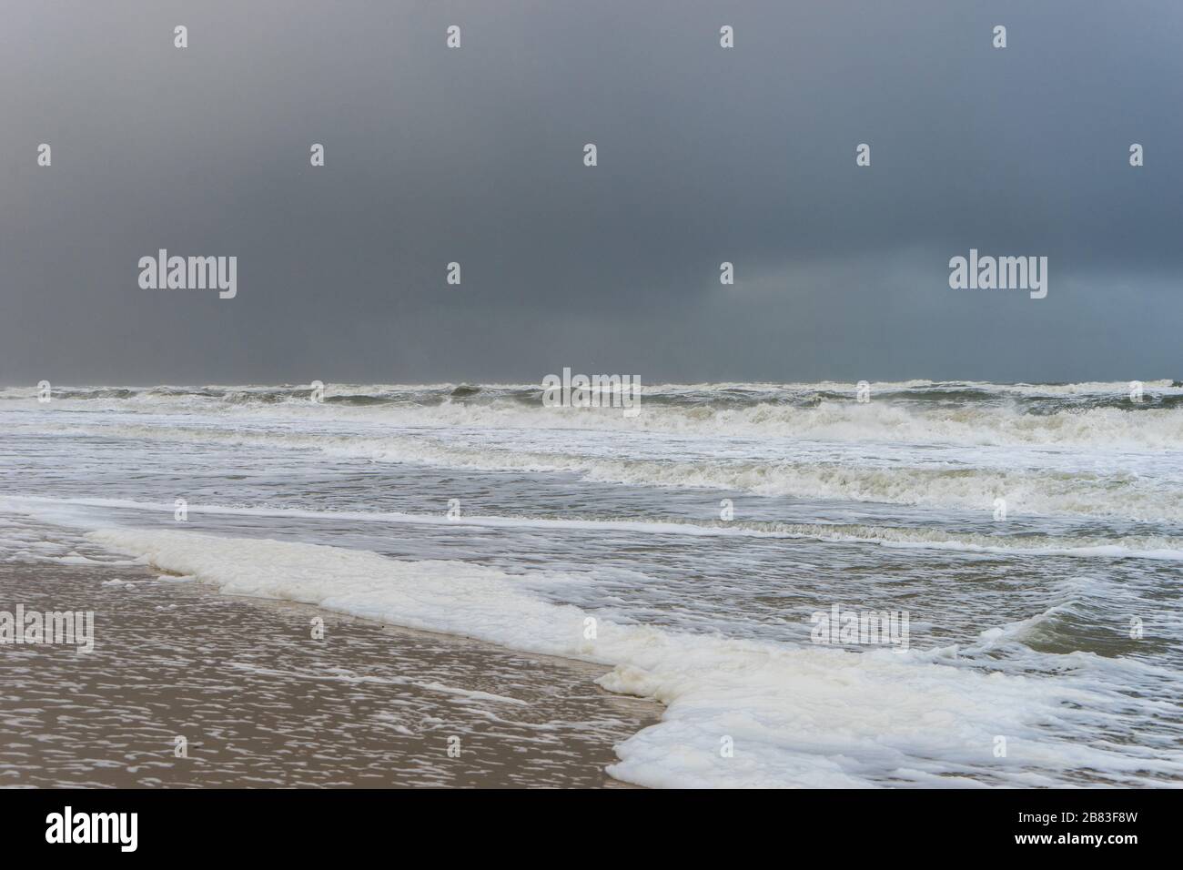 Coastal landscape of the island of Sylt during the storm surge Stock ...