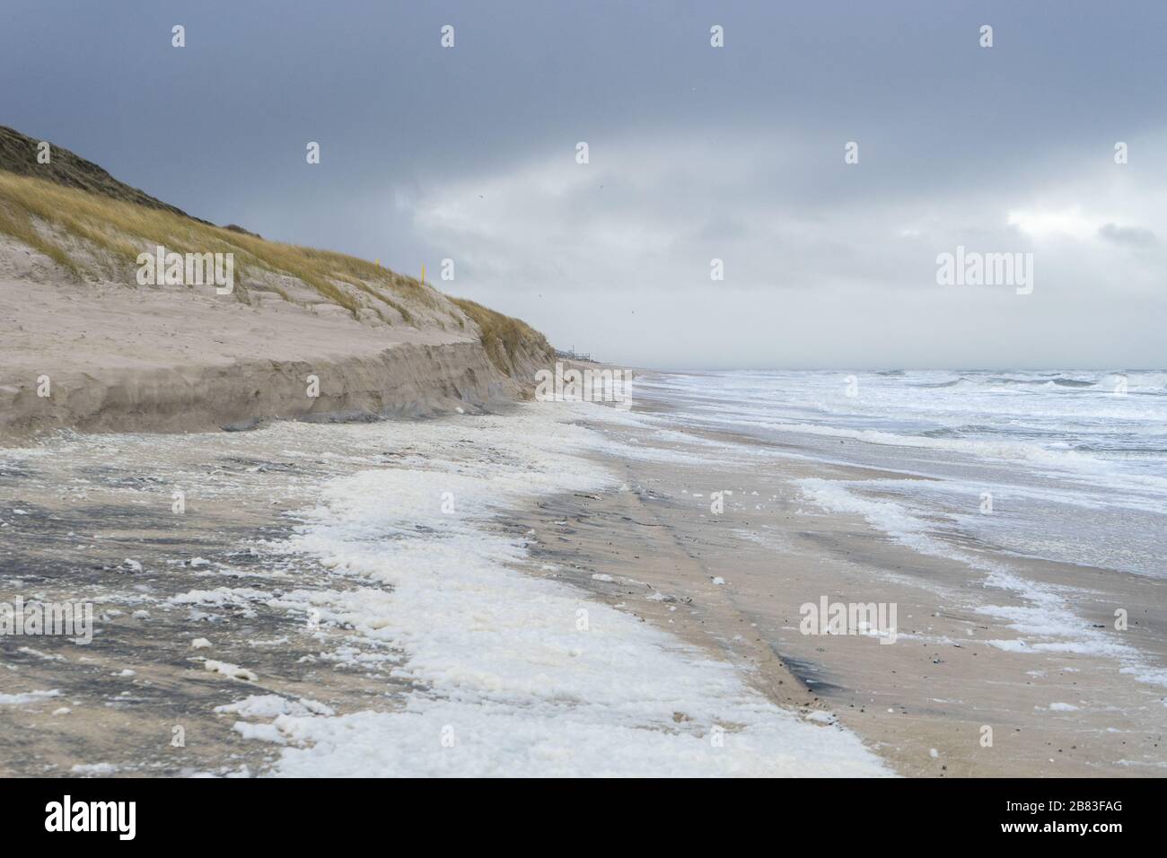 Coastal landscape of the island of Sylt after the storm surge Stock ...