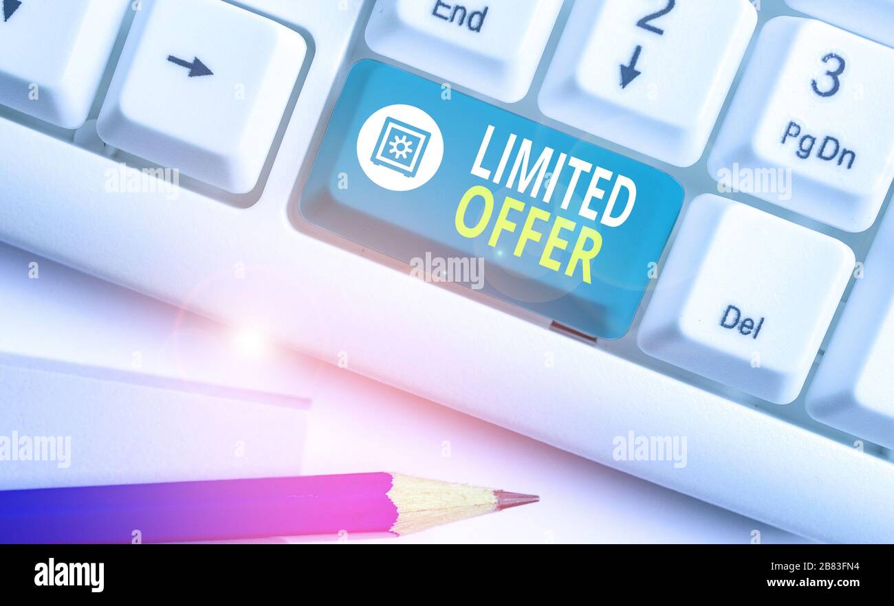 Word writing text Limited Offer. Business photo showcasing special item ...