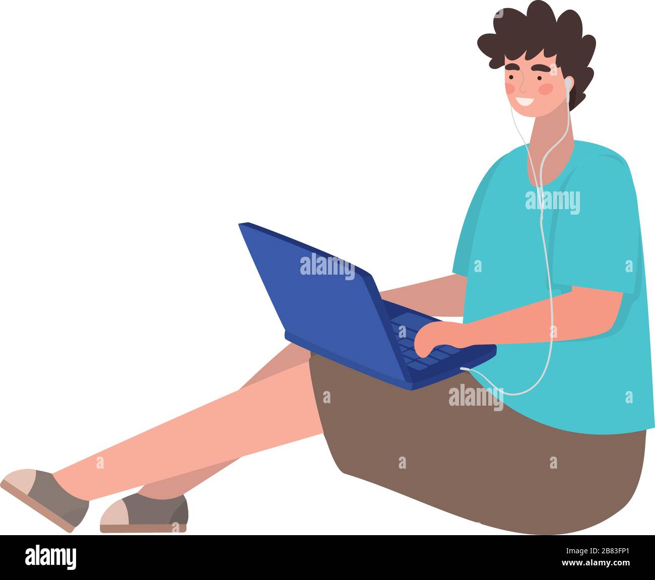 Boy with laptop vector design Stock Vector Image & Art - Alamy