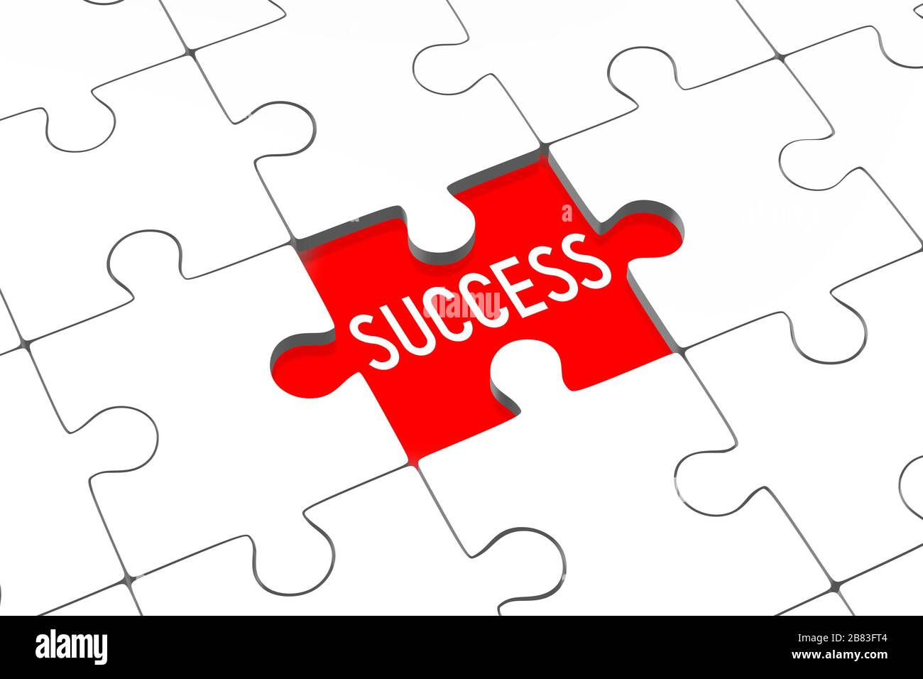 3D puzzles - success Stock Photo - Alamy