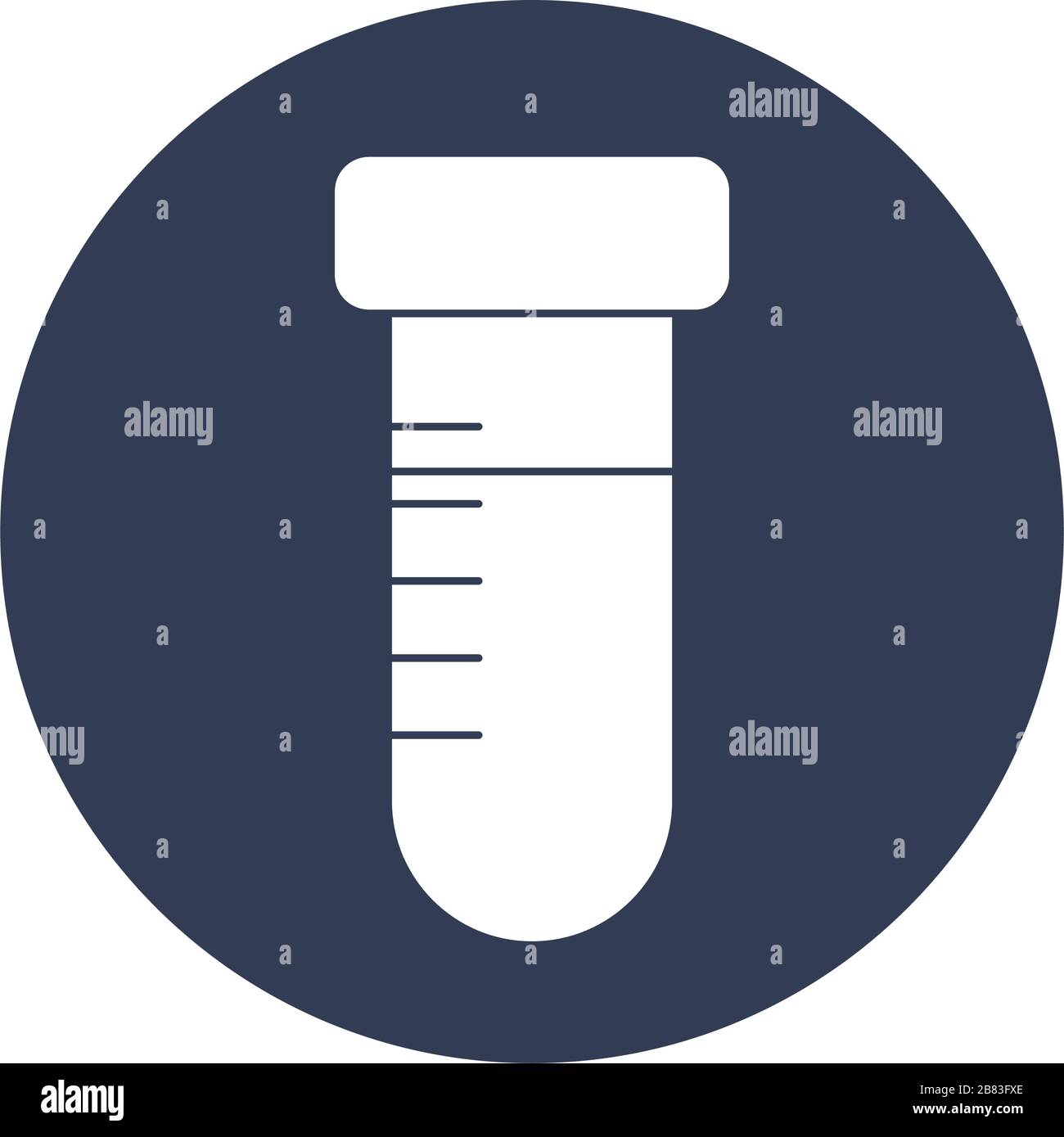test tube icon over white background, block style, vector illustration ...