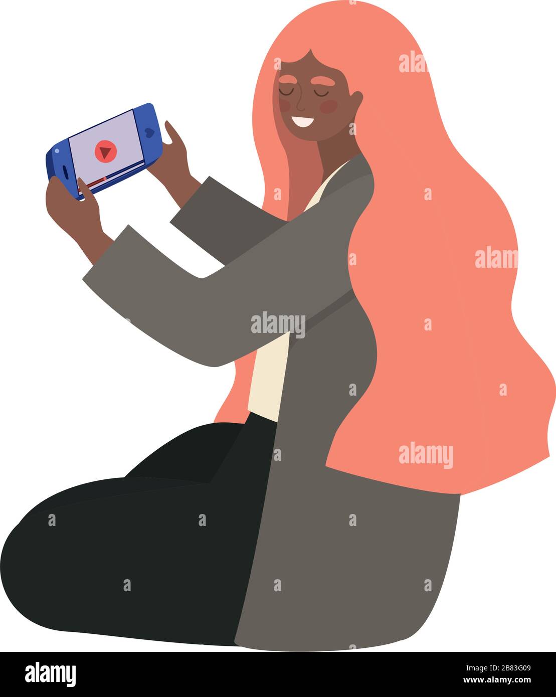 Girl with smartphone vector design Stock Vector Image & Art - Alamy